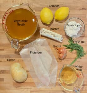 Poached Flounder with Creamy Lemon Butter Sauce