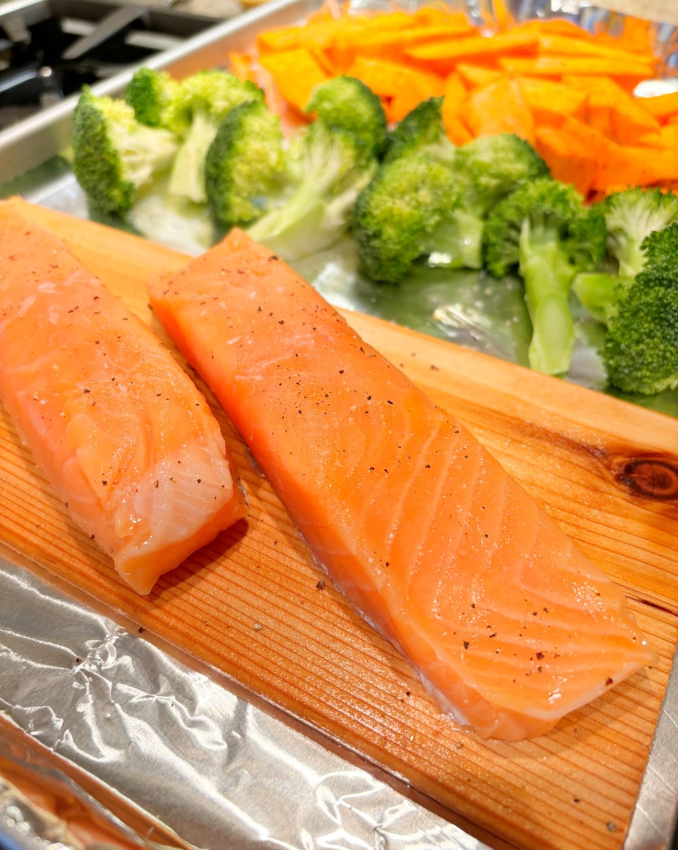Oven Baked Cedar Plank Salmon with a Bourbon Mustard Sauce